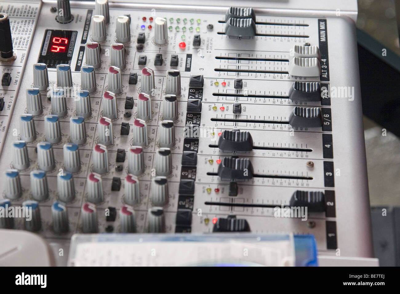 Audio mixing console Stock Photo - Alamy