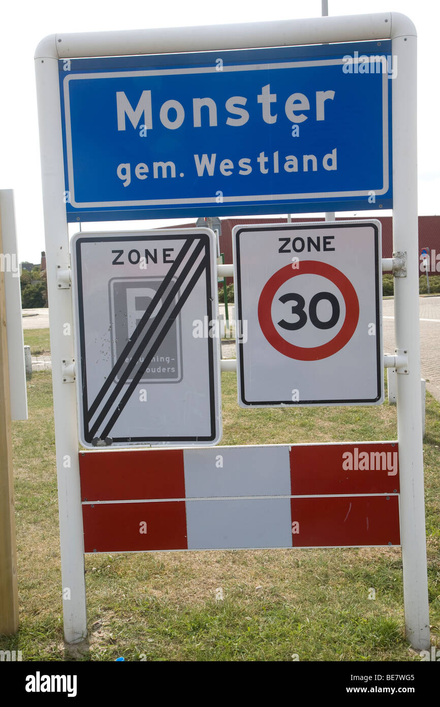 Sign for Monster, Holland Stock Photo - Alamy