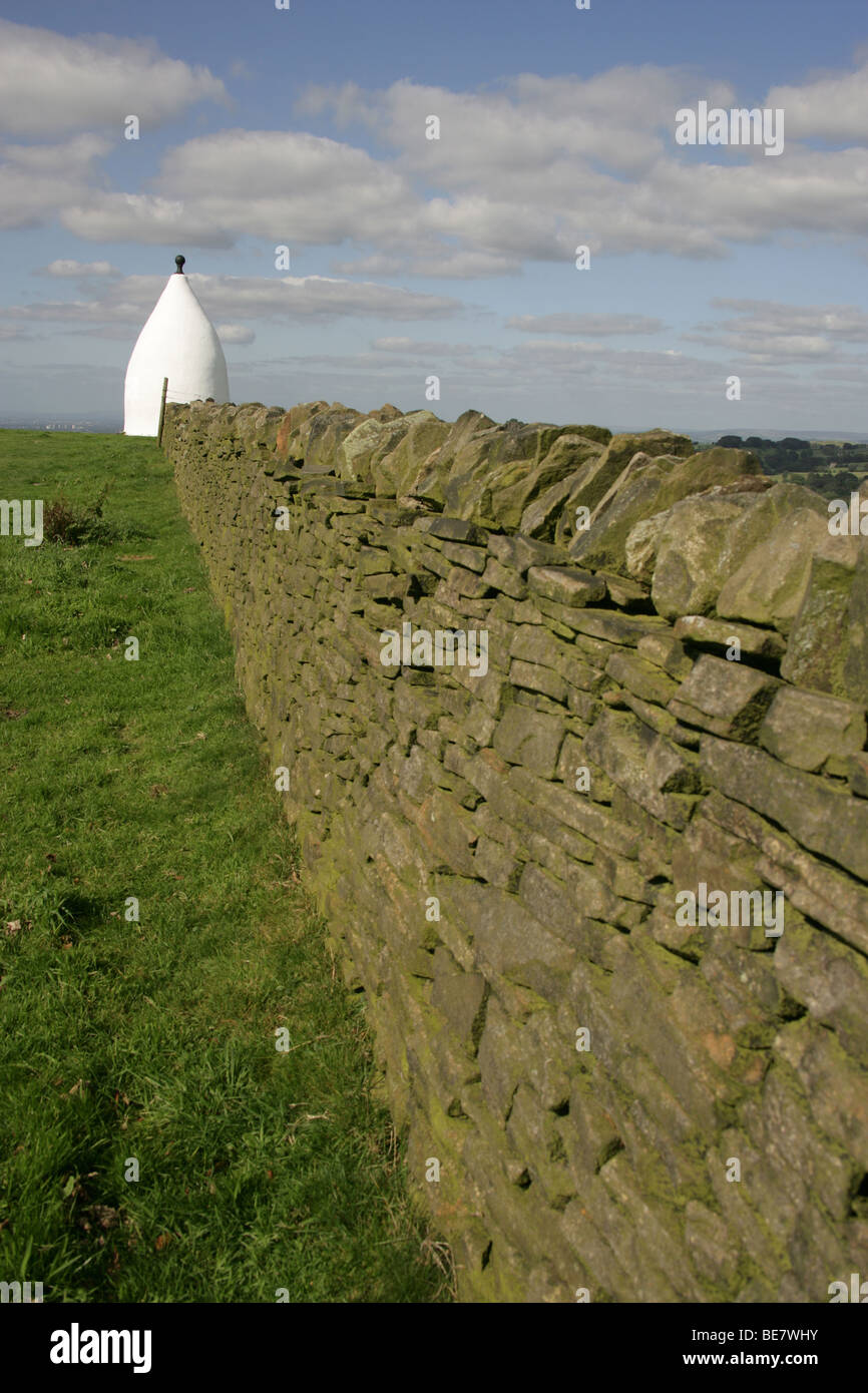 Town of Bollington, England. On the path of the Gritstone Trail is the ...