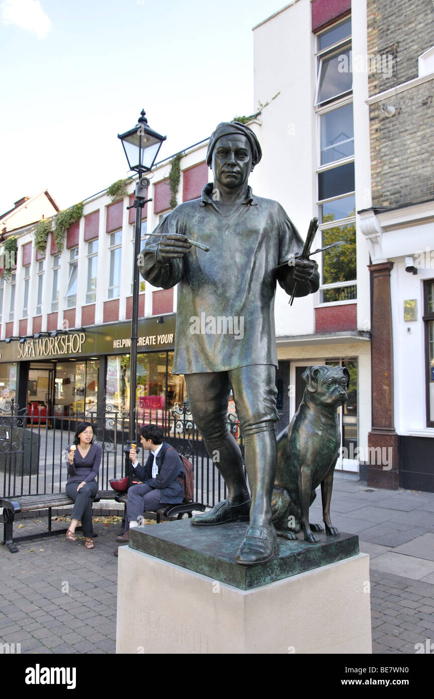 Statue of William Hogarth, Chiswick High Road, Chiswick, London Borough ...
