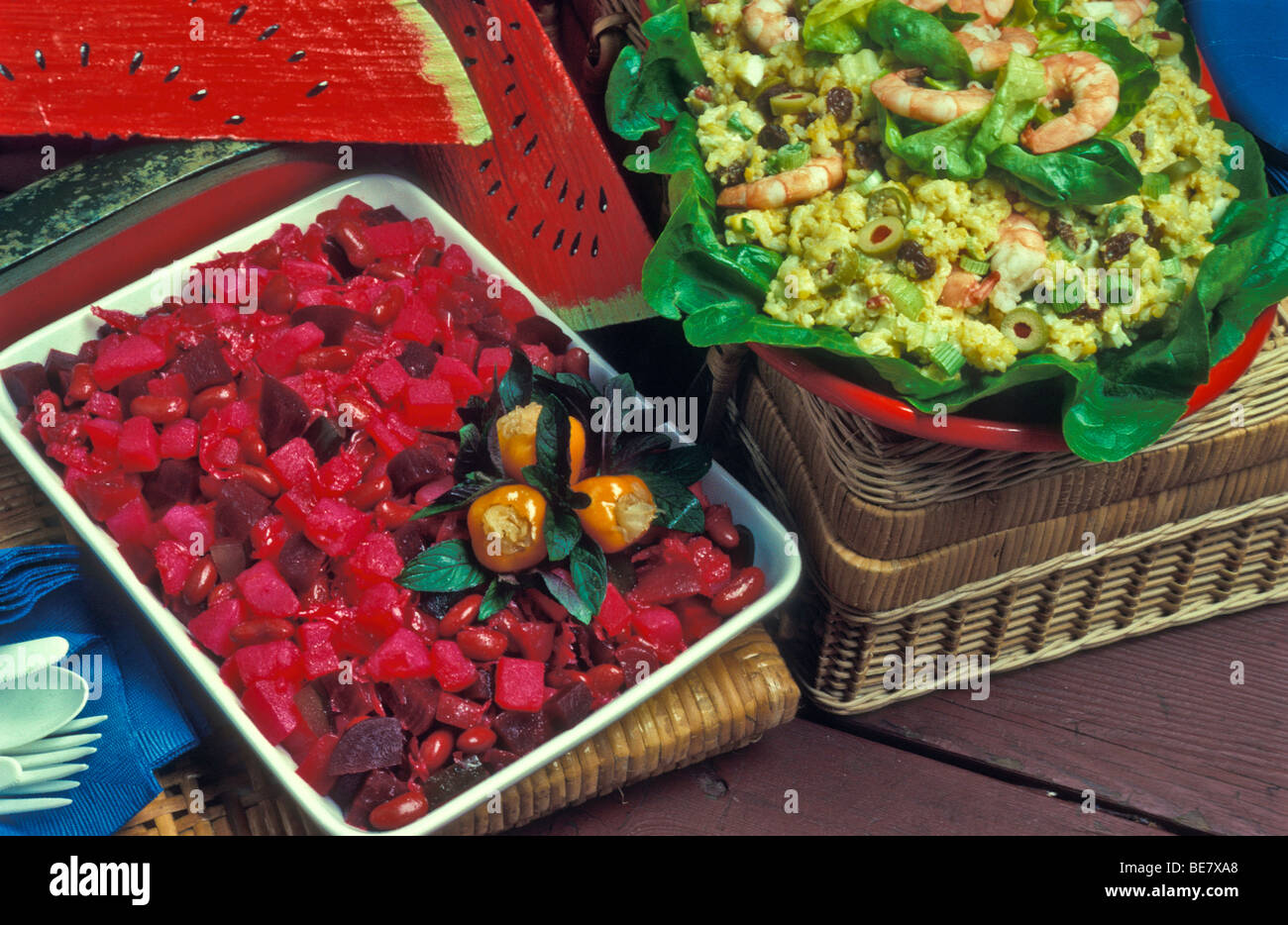 country kitchen recipe farm style picnic Stock Photo - Alamy