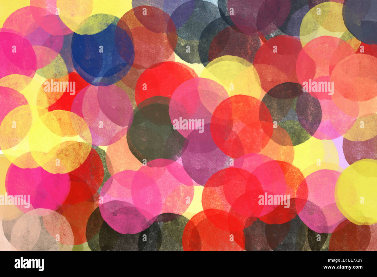 Circles pattern illustration. Brush paint impressionist abstract ...
