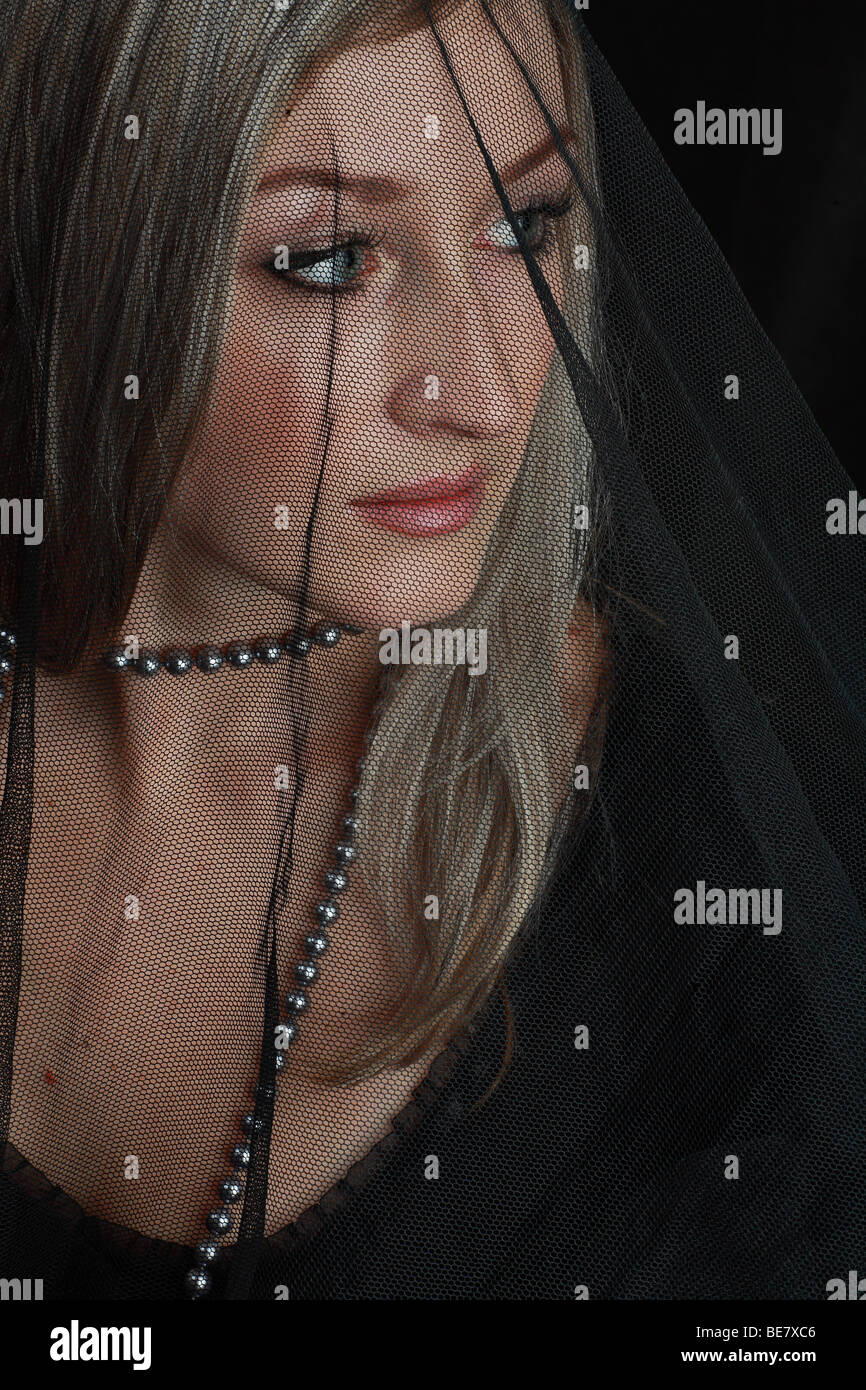 Cute widow in black dress hi-res stock photography and images - Alamy