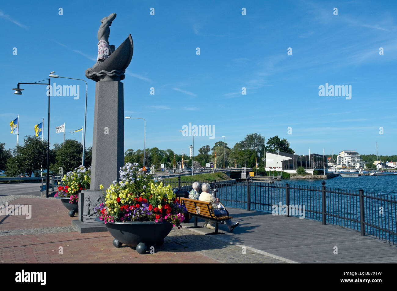 The harbour front in Västervik in Sweden Stock Photo - Alamy
