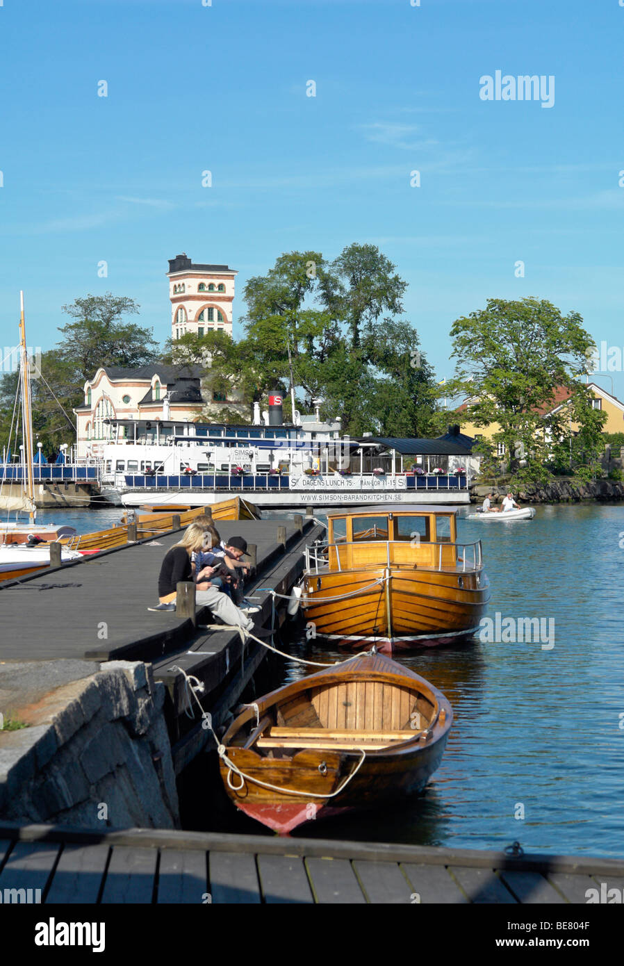 The harbour front in Västervik in Sweden Stock Photo - Alamy