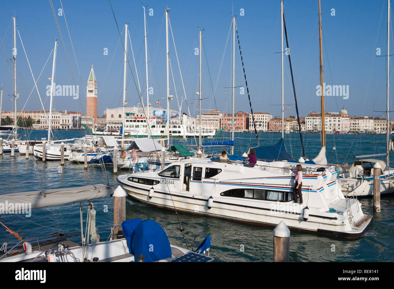 Le Boat Magnifique houseboat at San Giorgio Marina with Campanile Tower ...