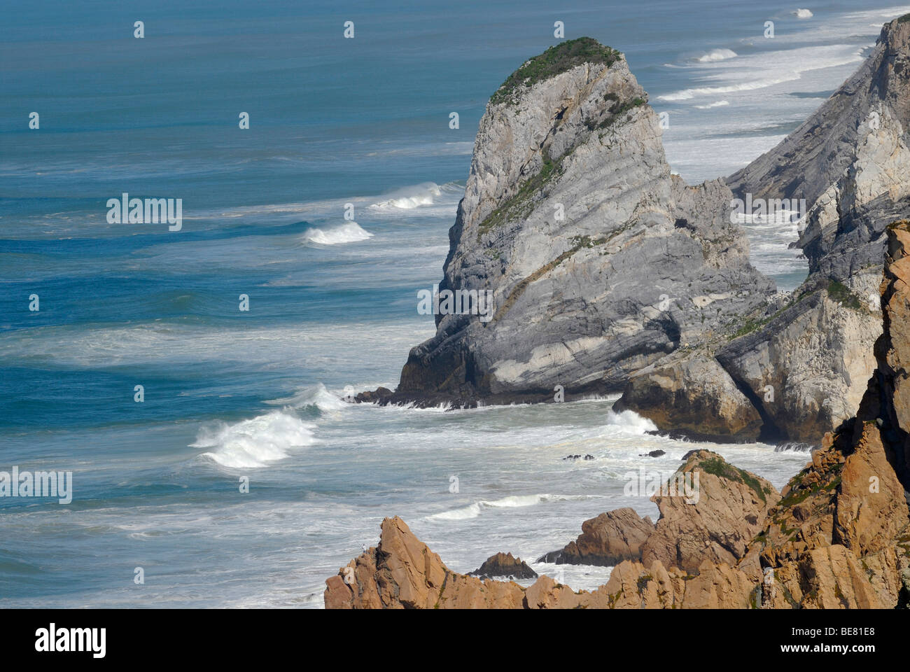 Coastal landscape at Cabo da Roca, near Guincho Beach, Costa de Lisboa ...