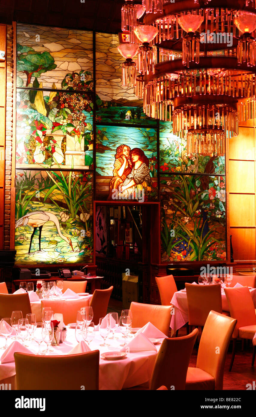 Interior view of the deserted The Forge Restaurant, Miami Beach ...