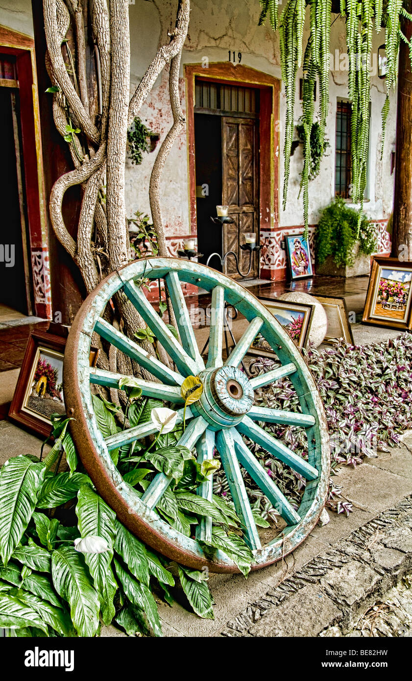 Abstract of ancient wagon wheel with some of the beauty of the famous ...