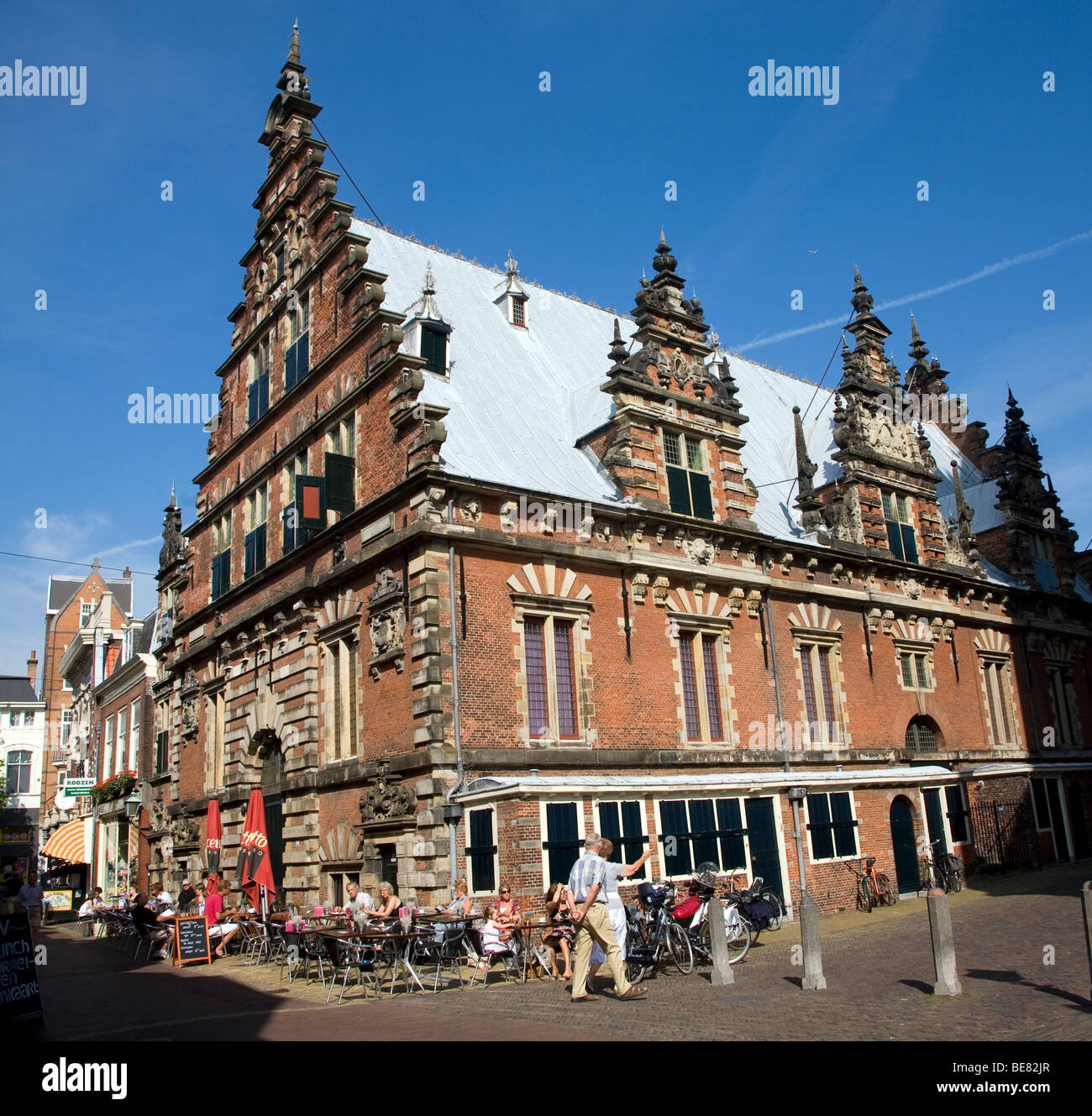 Historic buildings street cafe Haarlem Holland Stock Photo - Alamy