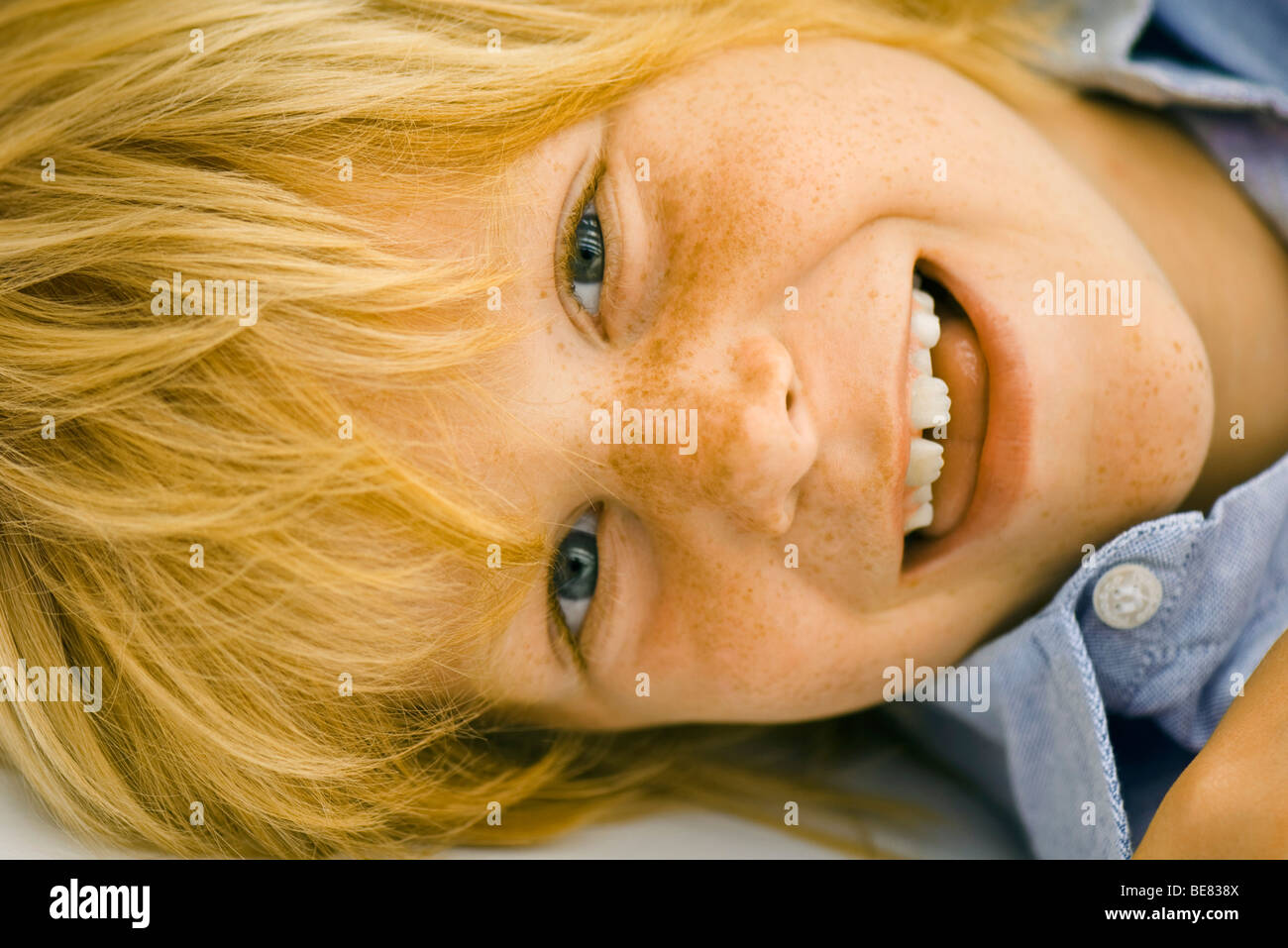 Little boy smiling, portrait Stock Photo - Alamy