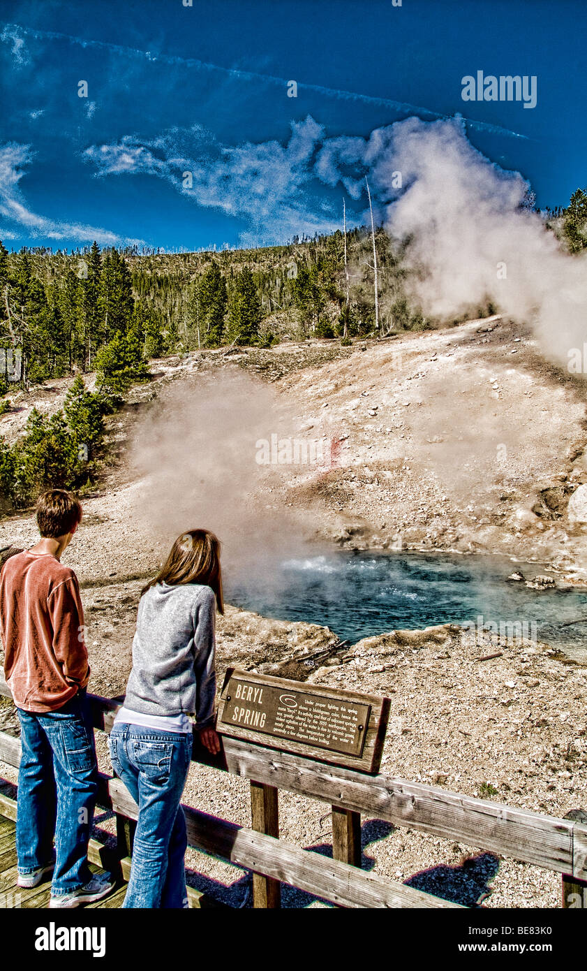 Beryl springs yellowstone national park hi-res stock photography and ...