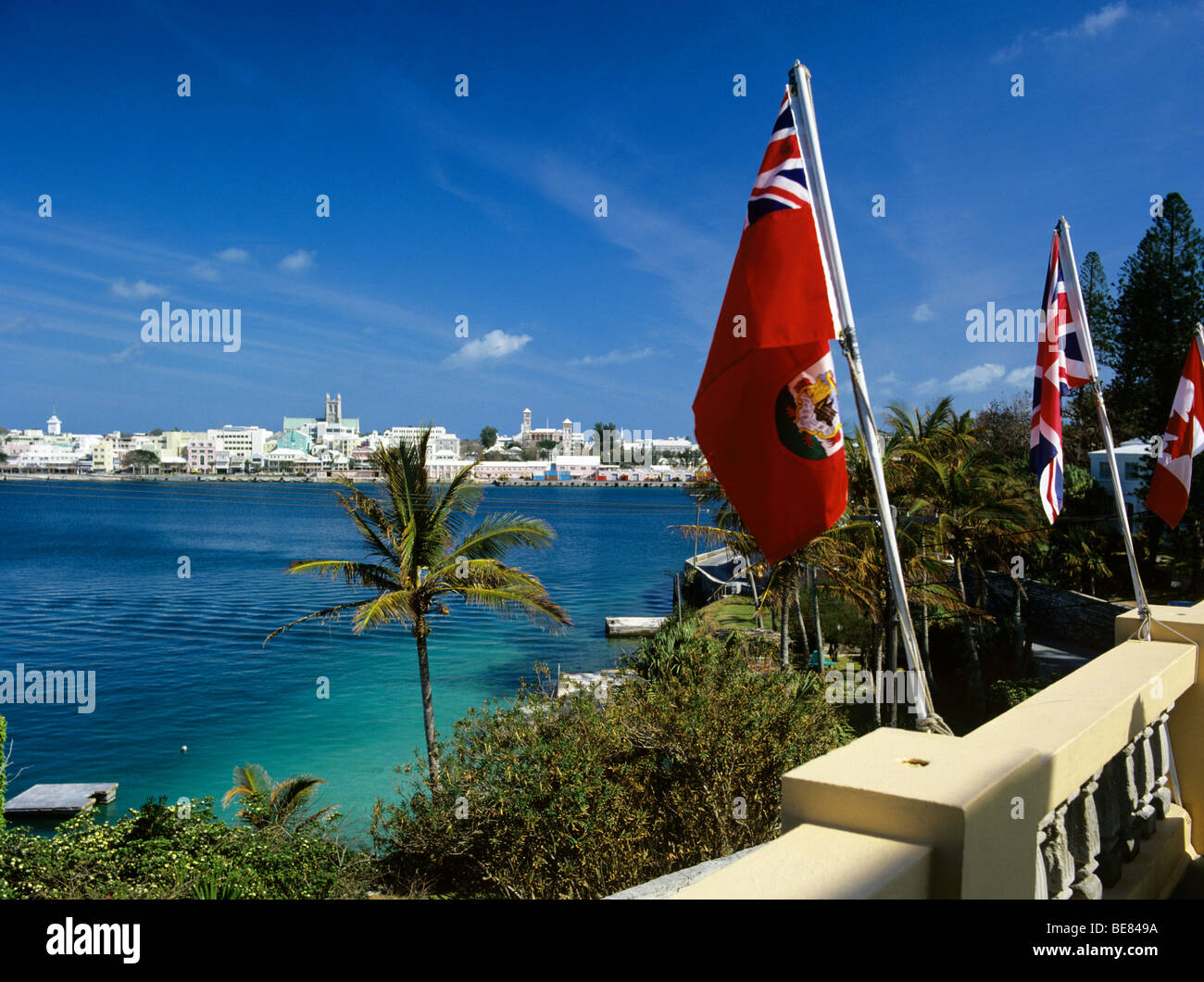 View of the port and city of Hamilton the capital of Bermuda Stock ...