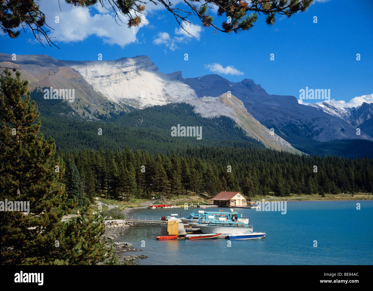 View of Maligne Lake in Jasper National Park near the town of Jasper ...
