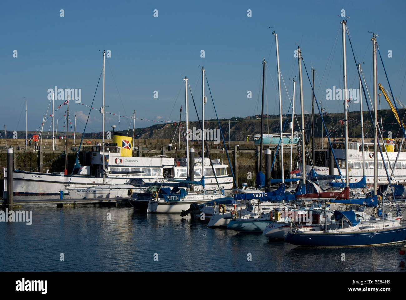 Boats in harbour at Scarborough, North Yorkshire, England Stock Photo ...