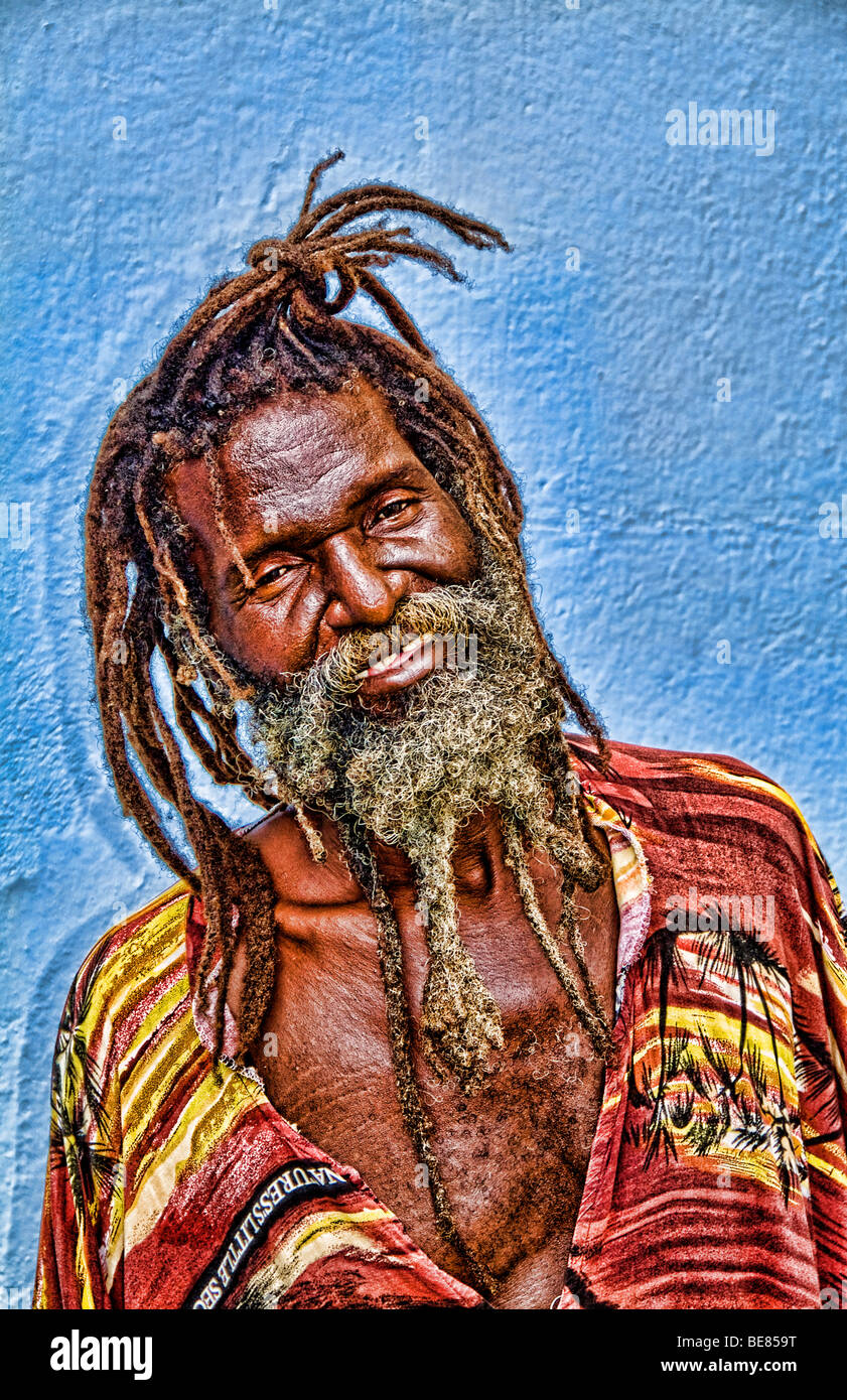 Rasta man in dress in St Thomas in US Virgin Islands Stock Photo - Alamy