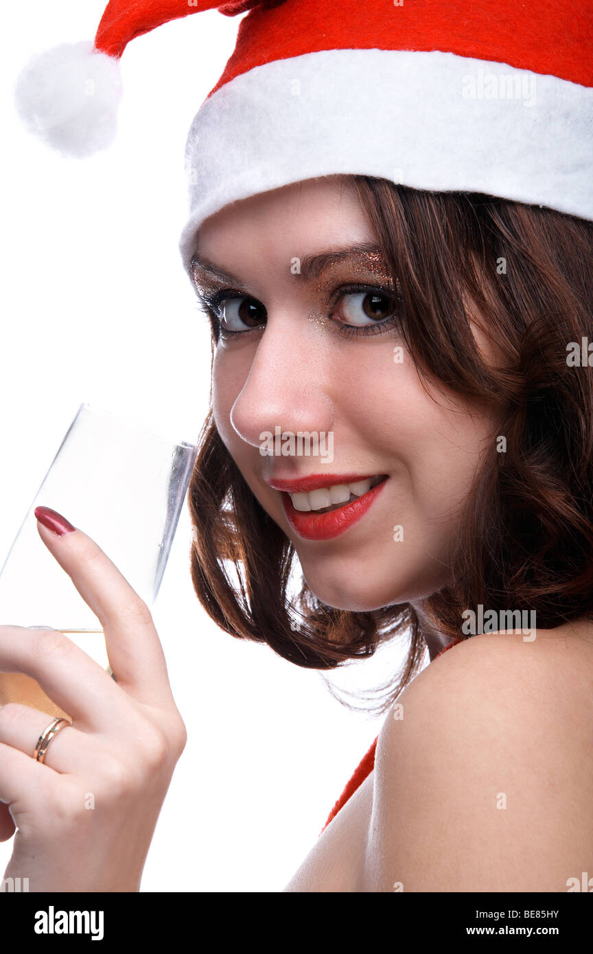 Portrait of girl in fancy dress whith wine glass Stock Photo - Alamy