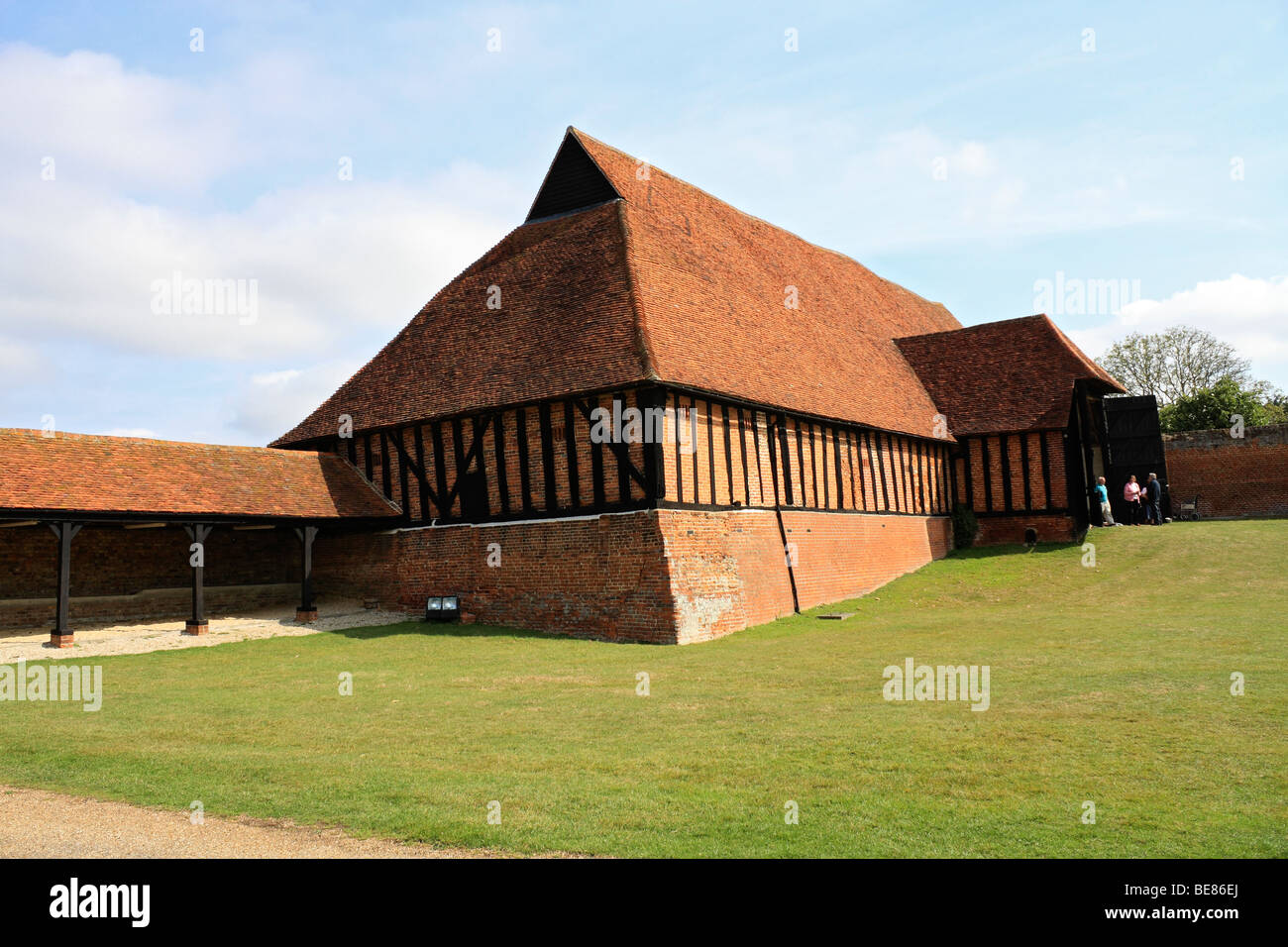 The medieval wooden wheat barn at Cressing Temple between Witham and ...
