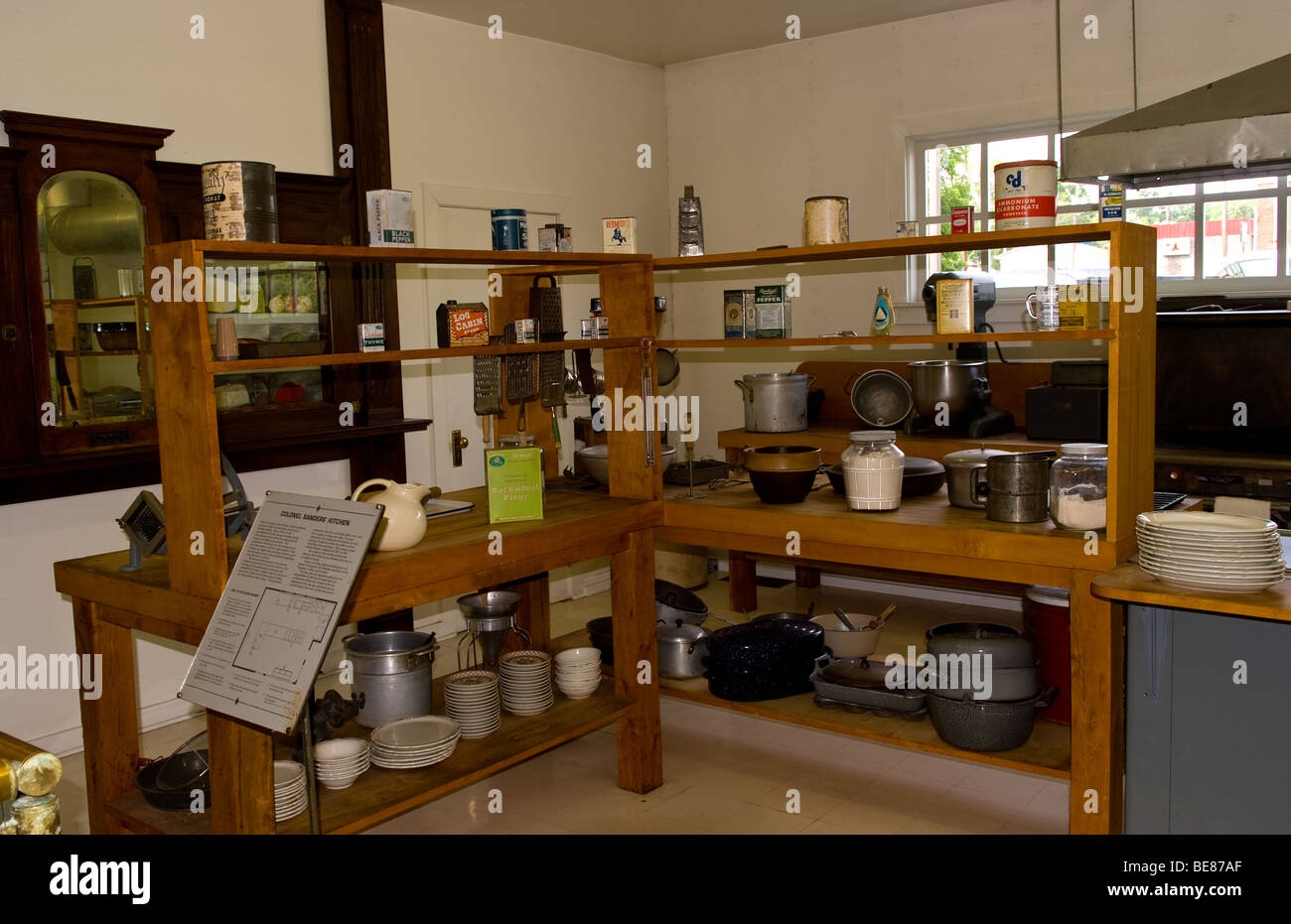 Kitchen of historic Sanders Cafe in Corbin Kentucky which was original ...