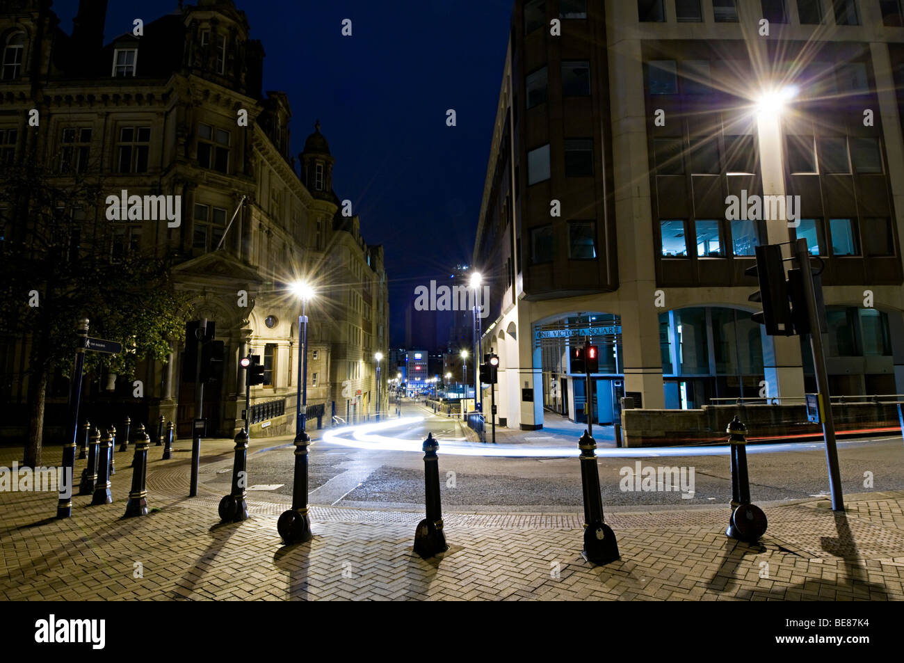 view down hill street Birmingham in the city entire away from the town ...