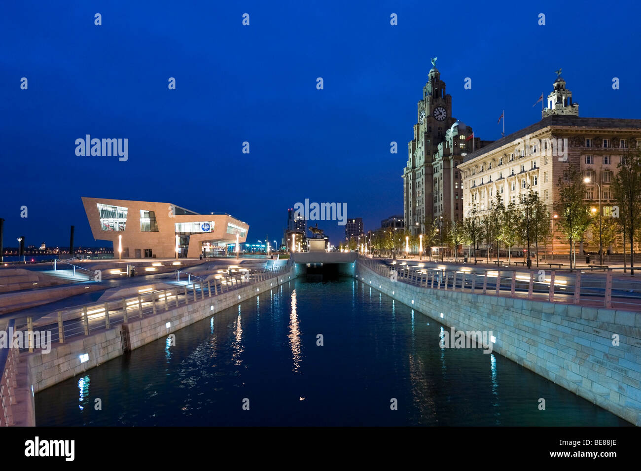 Royal Liver and Cunard Buildings and "Beatles Story Pier Head" behind ...