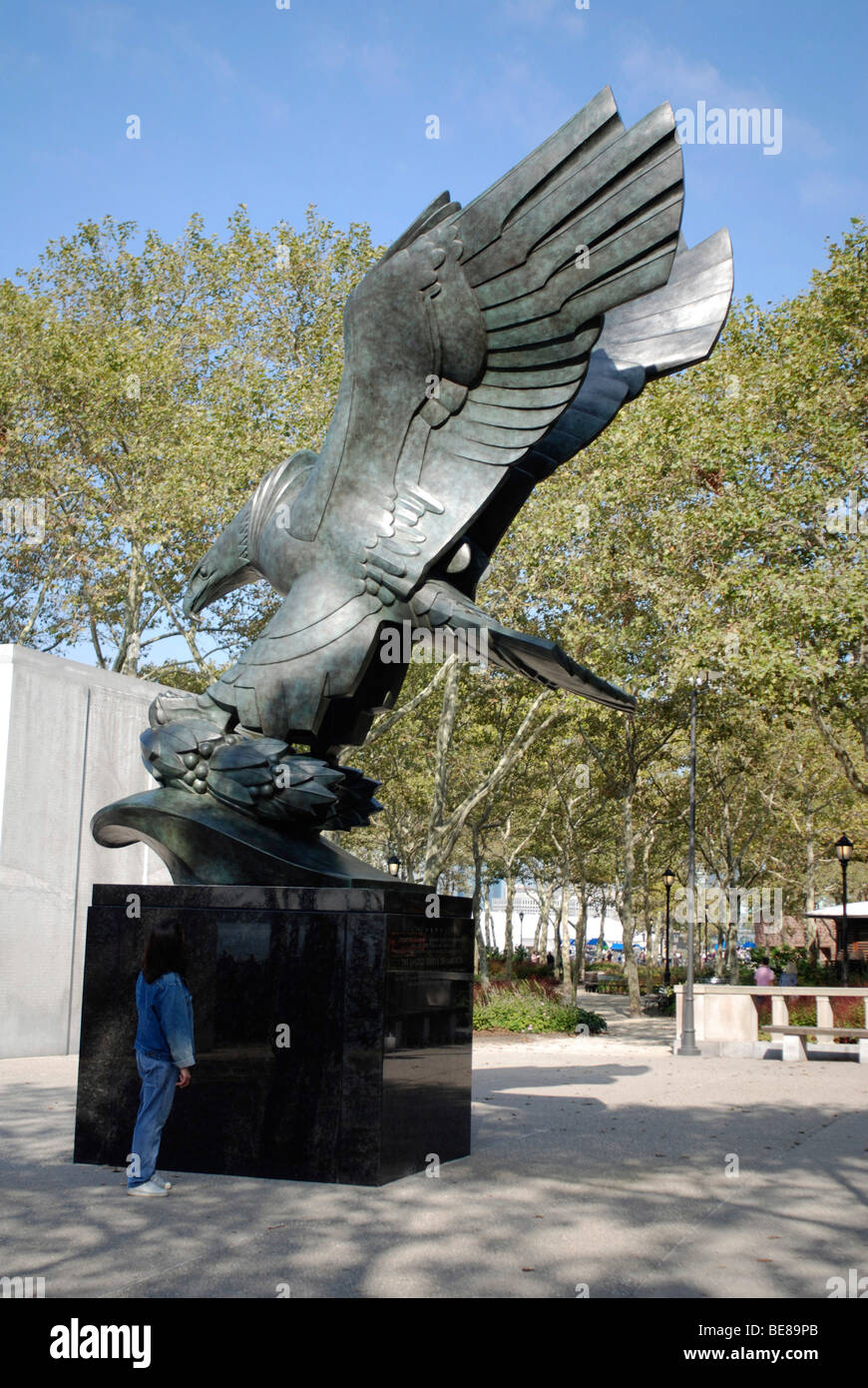USA New York Manhattan Battery Park East Coast Memorial Eagle Statue ...