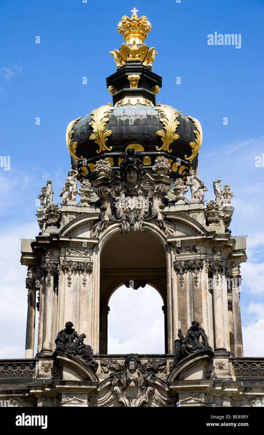 GERMANY Saxony Dresden Restored baroque Zwinger Palace Gilded Crown ...
