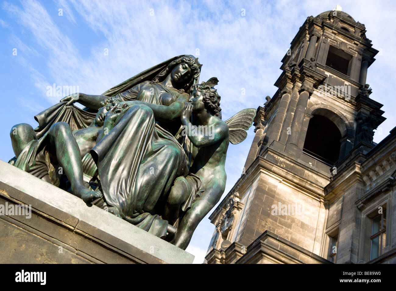 GERMANY Saxony Dresden Bruhl Terrace beside the tower of the Neues ...