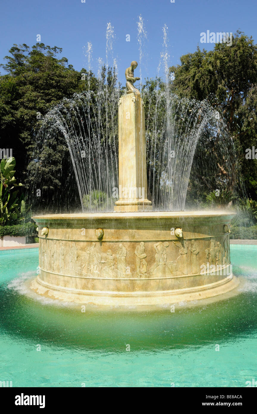 USA, California, Los Angeles, Electric water fountain Beverly Hills ...
