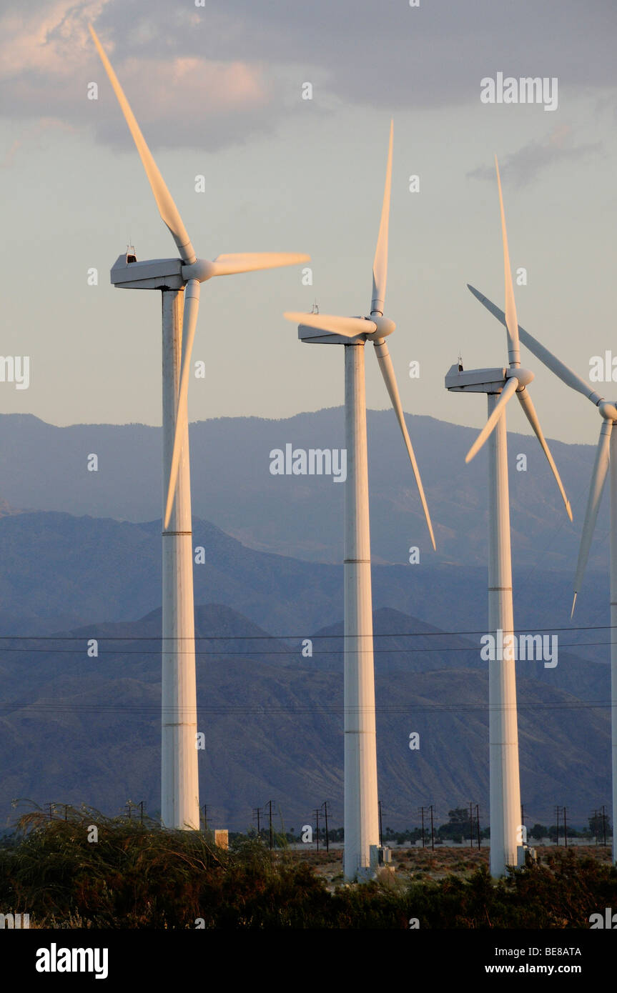 USA, California, Palm Springs, San Gorgonio Pass. Wind turbine ...