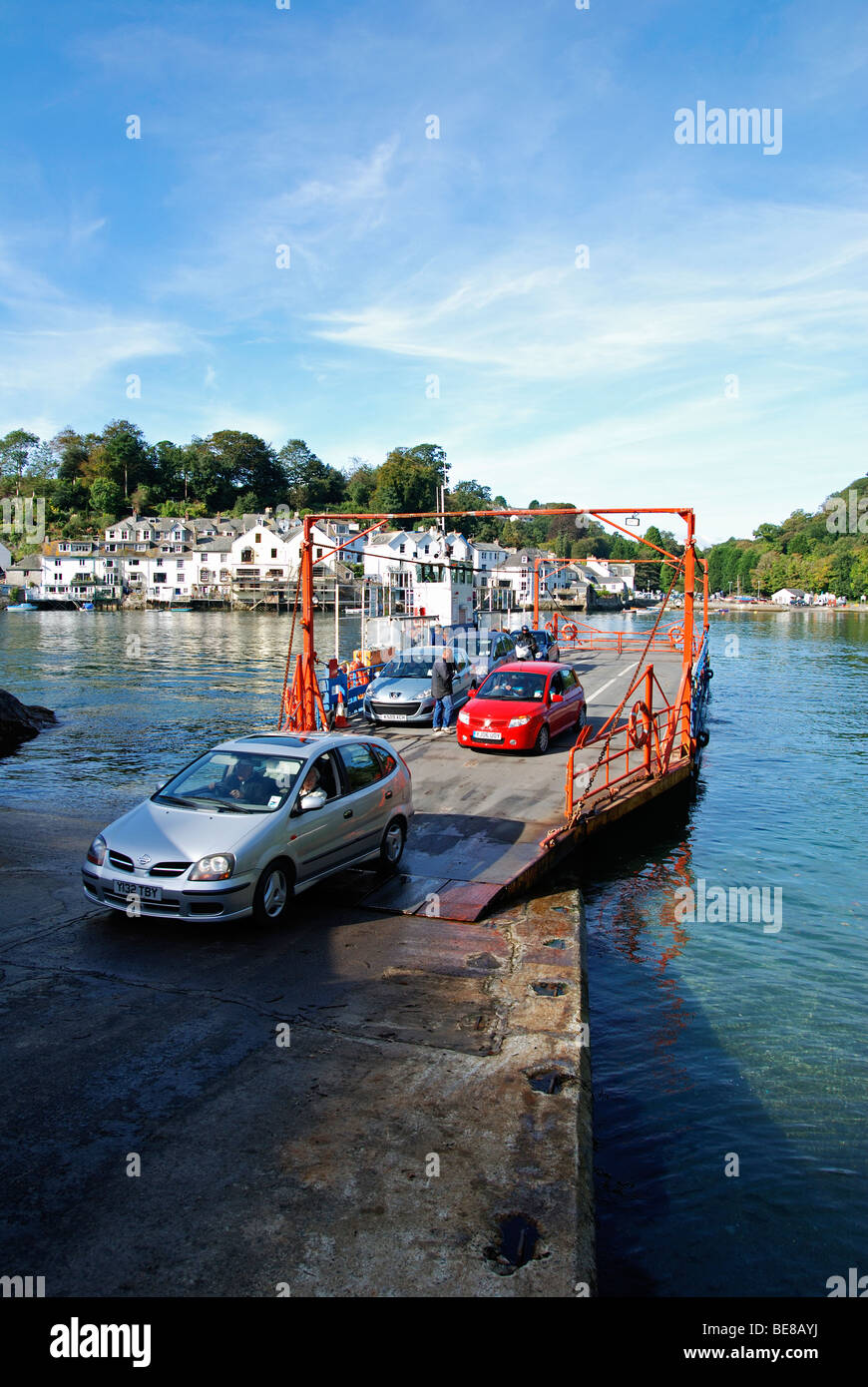 the fowey to bodinnick ferry crossing the river fowey in cornwall, uk ...