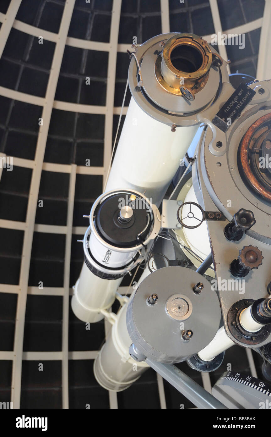 USA, California, Los Angeles, Telescope detail Griffith Park ...