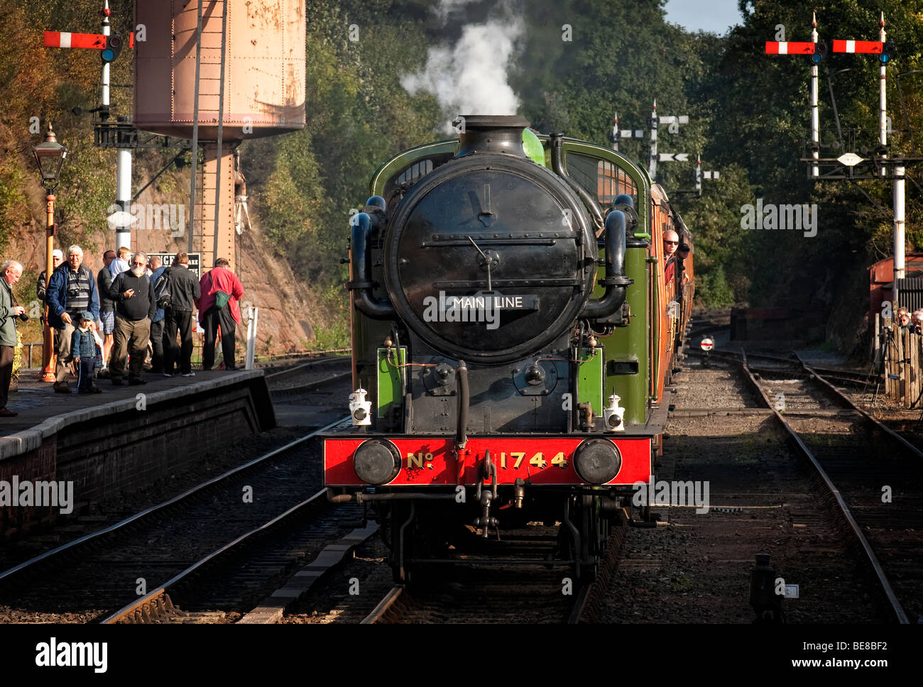 Steam locomotive entering Bewdley Station on the Severn Valley Railway ...