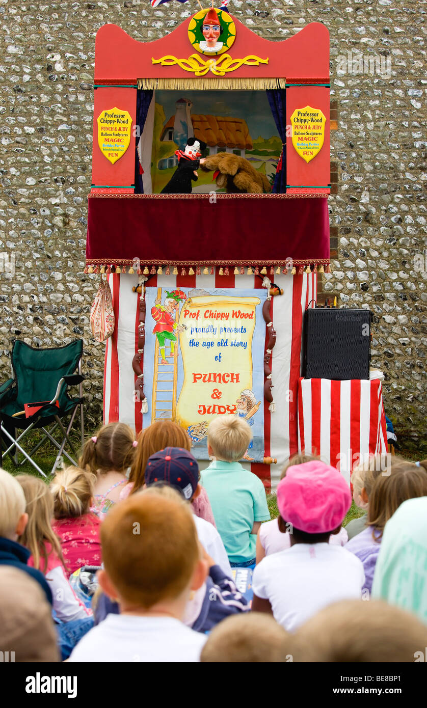 ENGLAND West Sussex Findon Village Sheep Fair Punch And Judy Show with ...