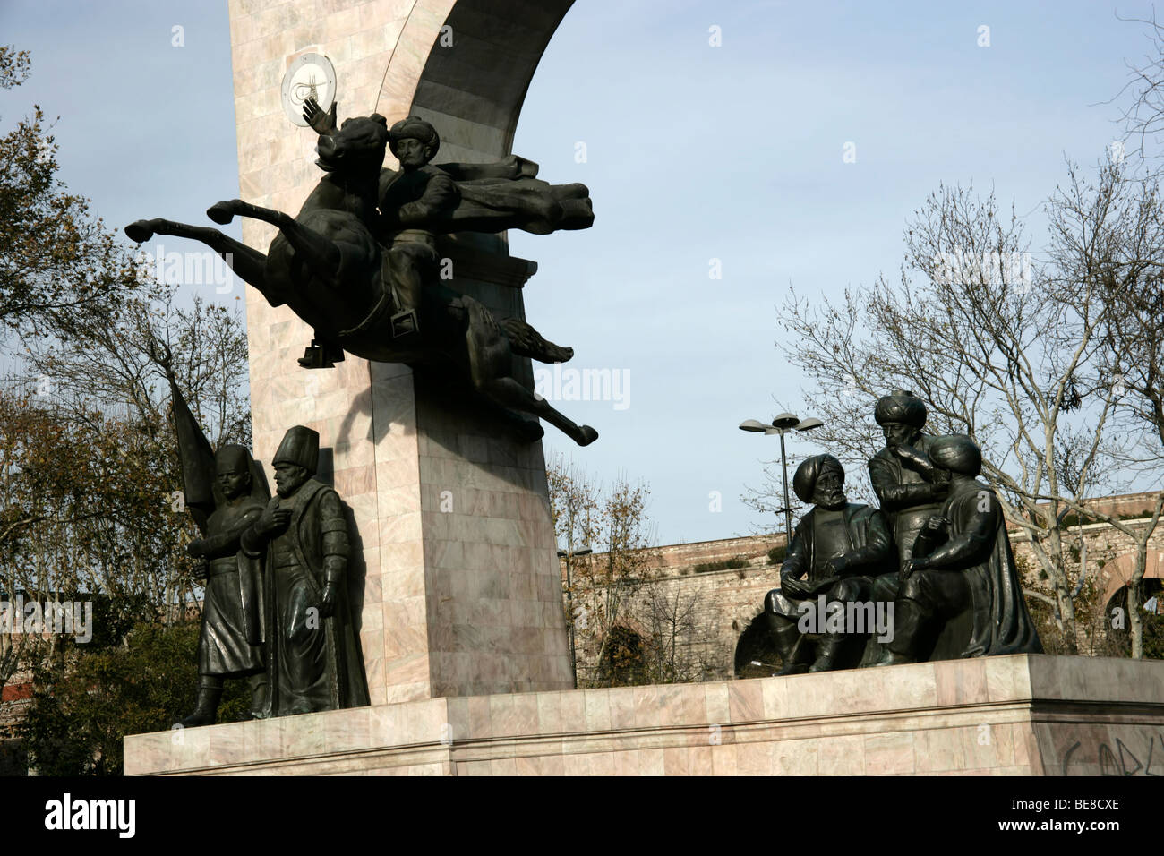 Statue of the Ottoman pirate Barbarossa, or Redbeard, in Besiktas ...