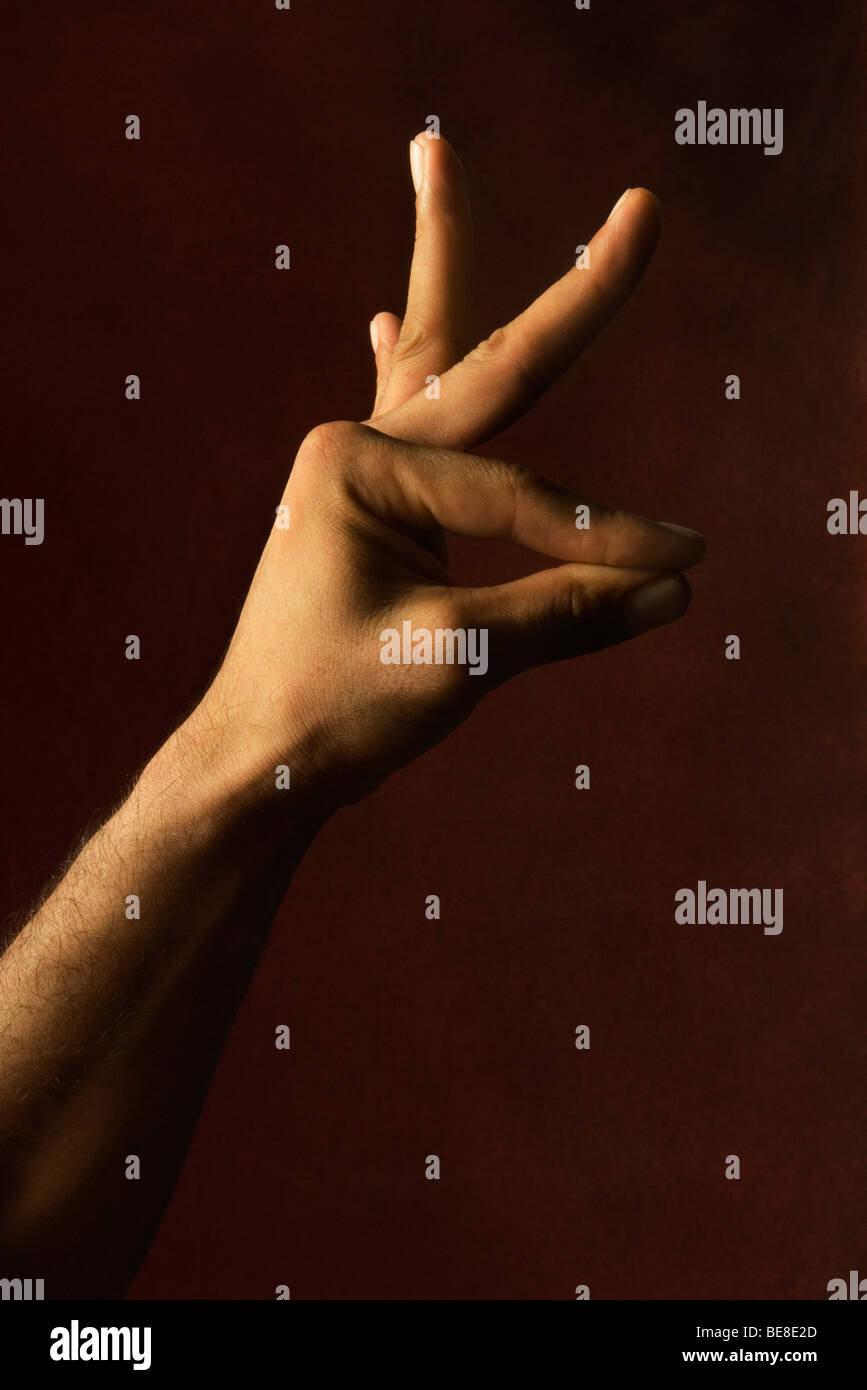 Hand making rabbit shape Stock Photo - Alamy