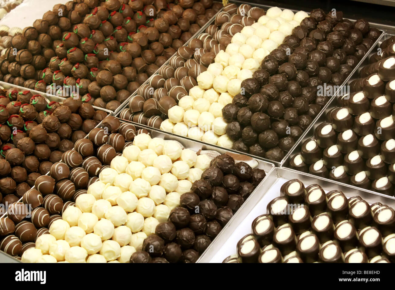 Chocolate Assorted Variety as Mixed Display Types Stock Photo - Alamy