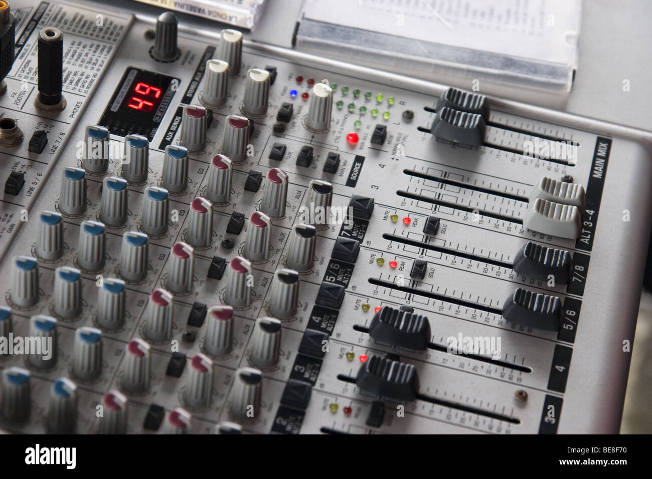 Audio mixing console Stock Photo - Alamy