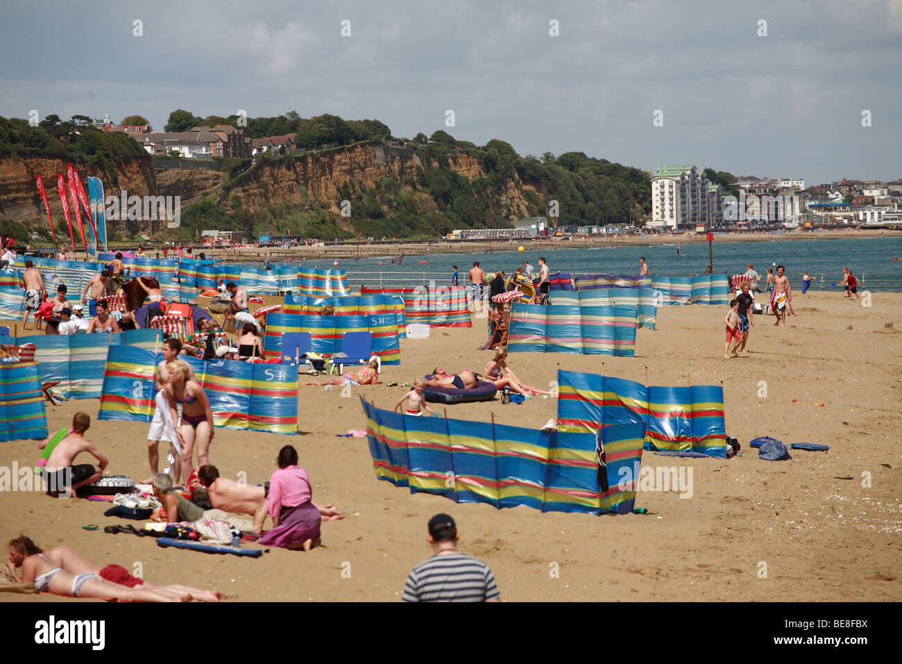 view of shanklin and sandown bay isle of wight Stock Photo - Alamy