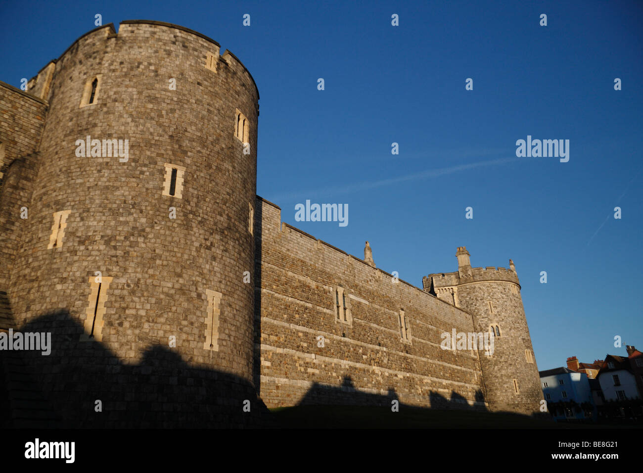 The Garter Tower (nearest) and Salisbury Tower at sunset, Windsor ...