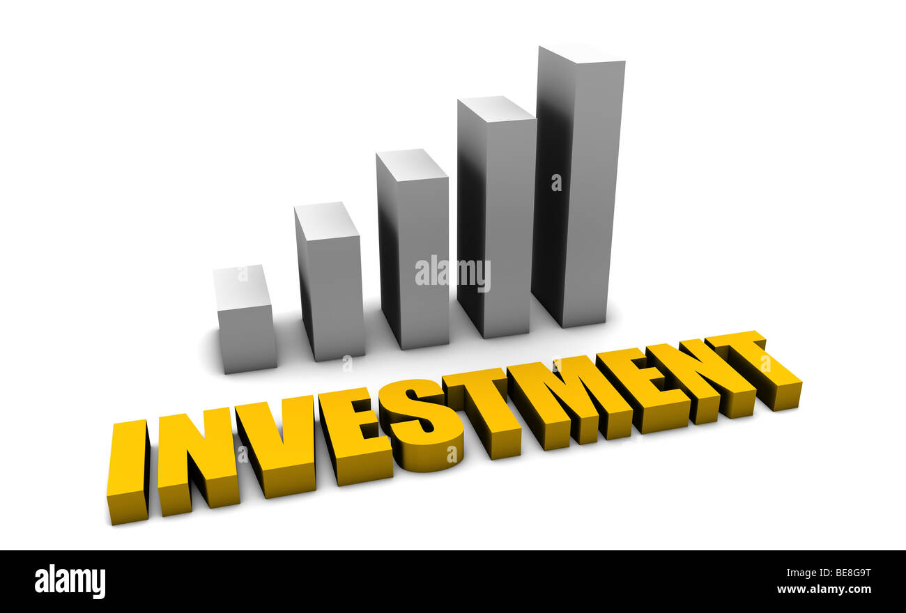 Investment Returns Growing in 3d With Bar Graph Stock Photo - Alamy