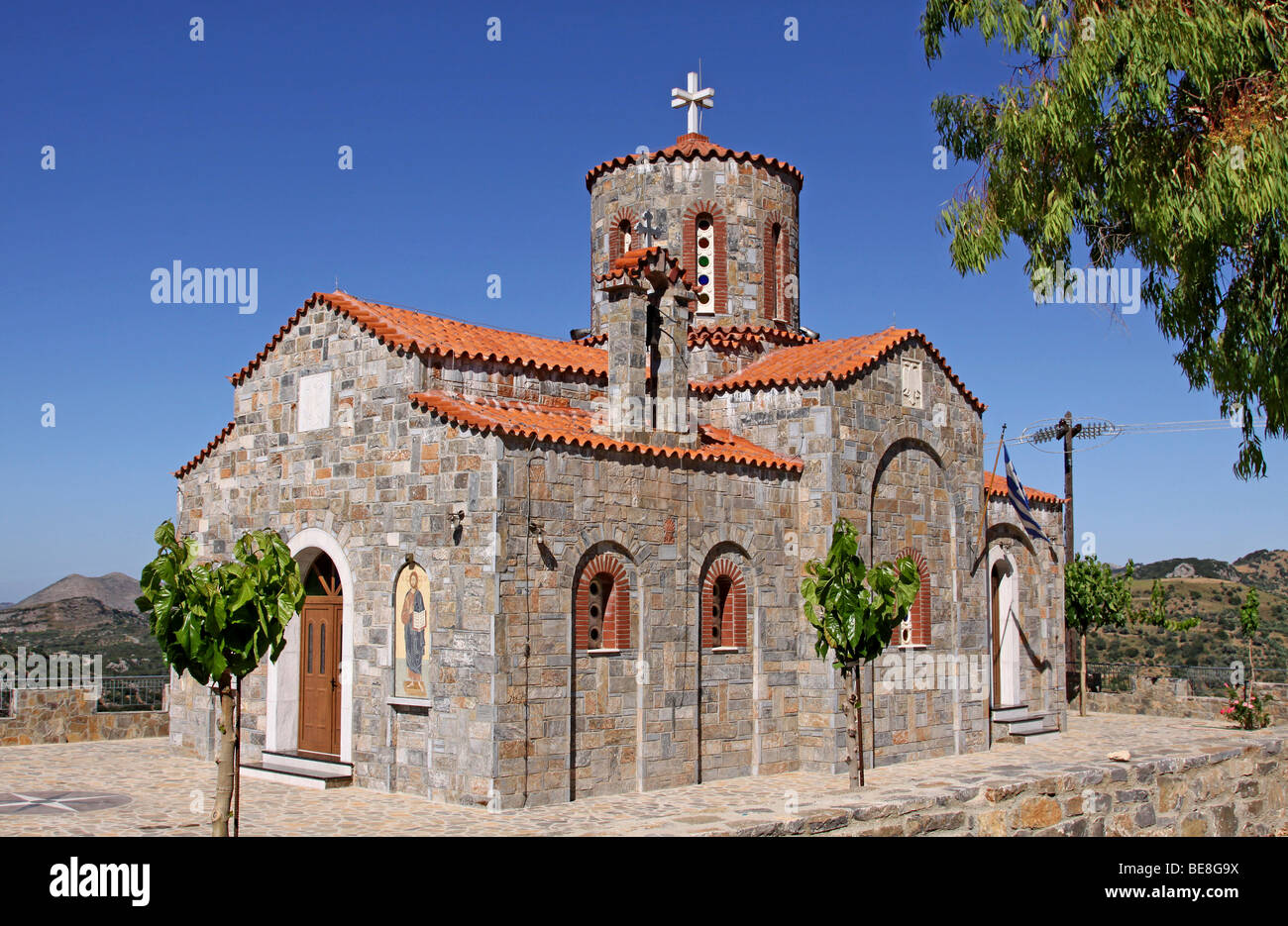 Church, mountain village of Axos, Crete, Greece, Europe Stock Photo - Alamy