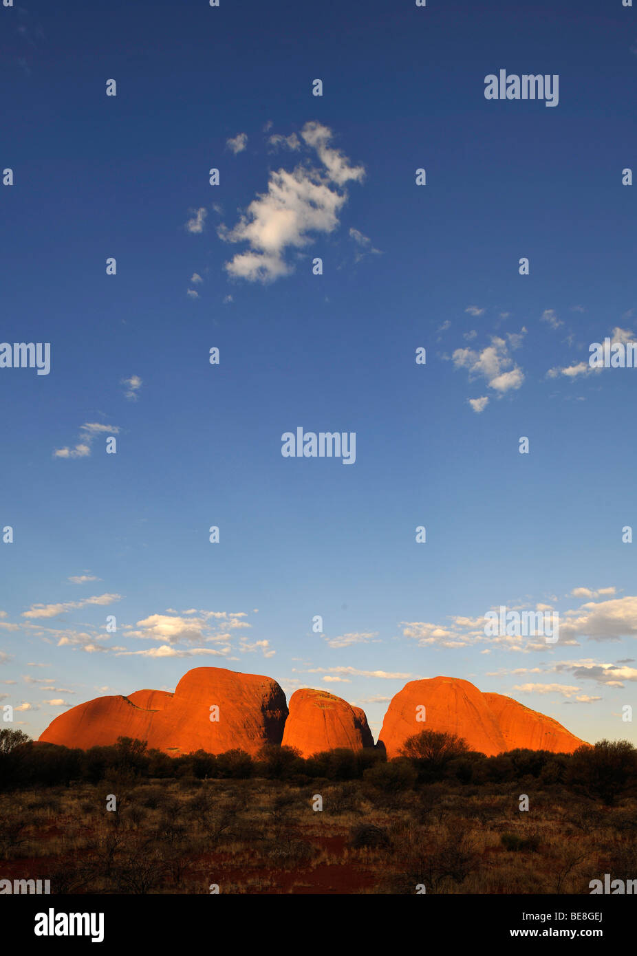 The Olgas rock formation at sunset, Uluru-Kata Tjuta National Park ...