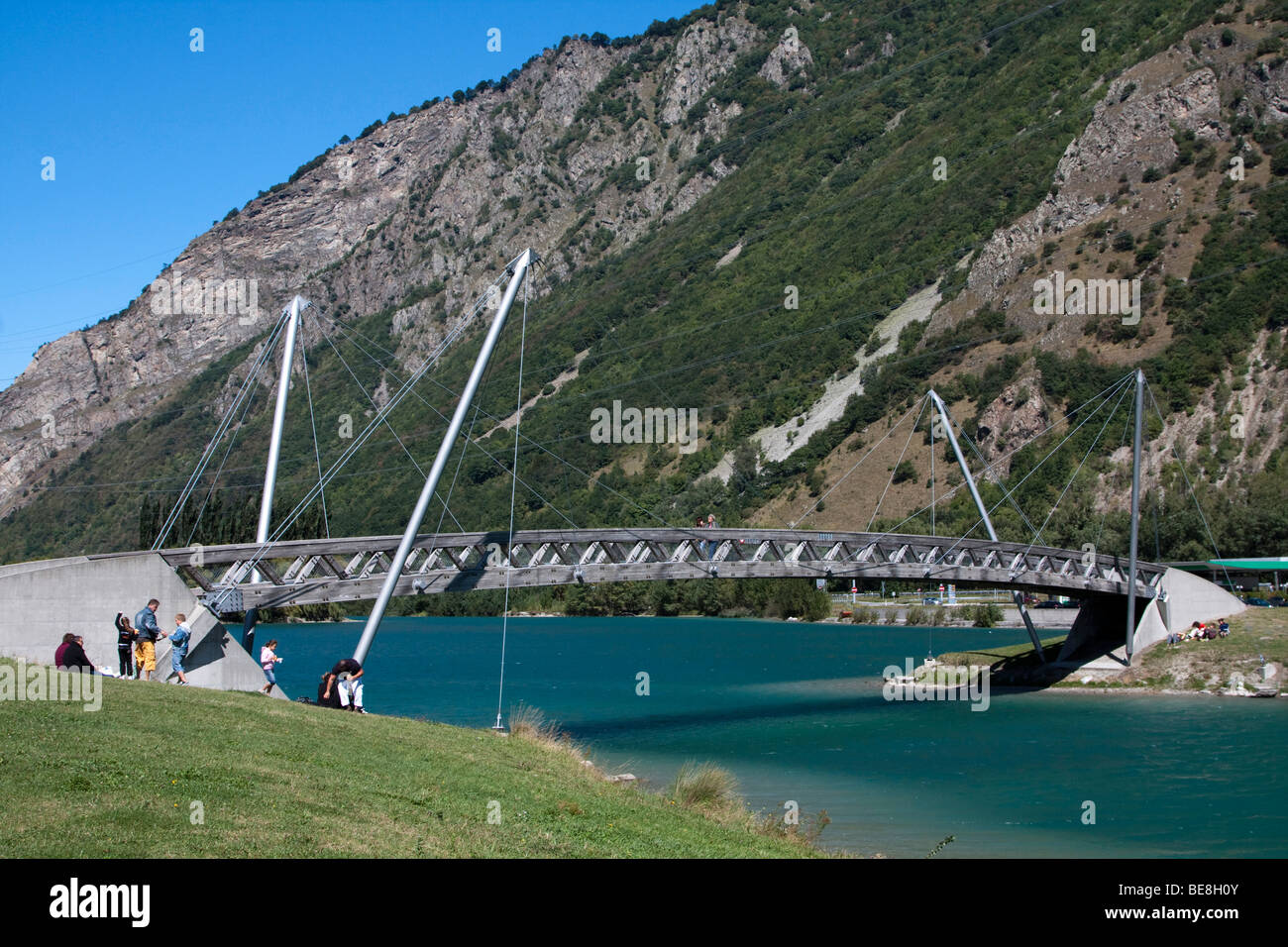 modern footbridge switzerland europe Stock Photo - Alamy