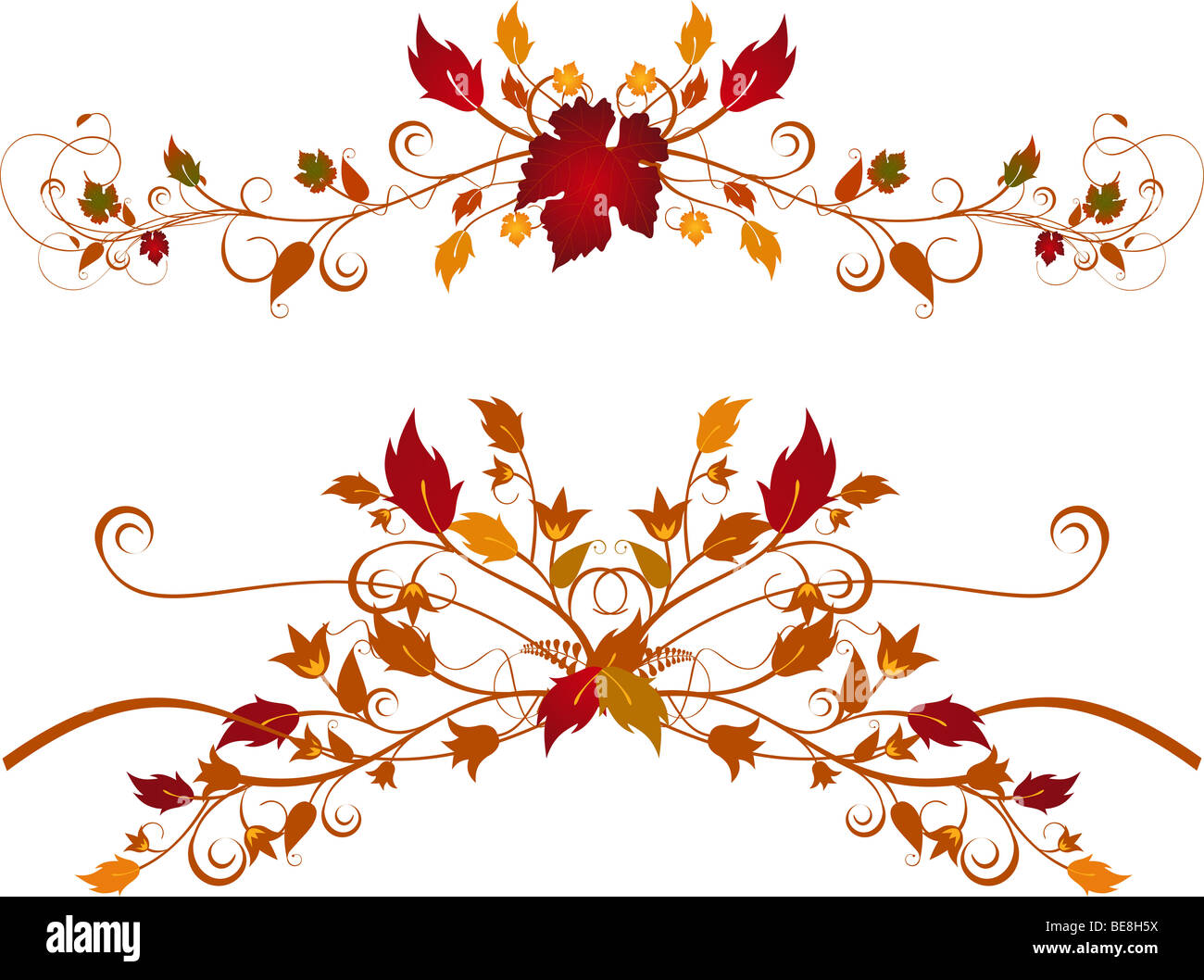 Detailed ornate autumn flourishes Stock Photo - Alamy