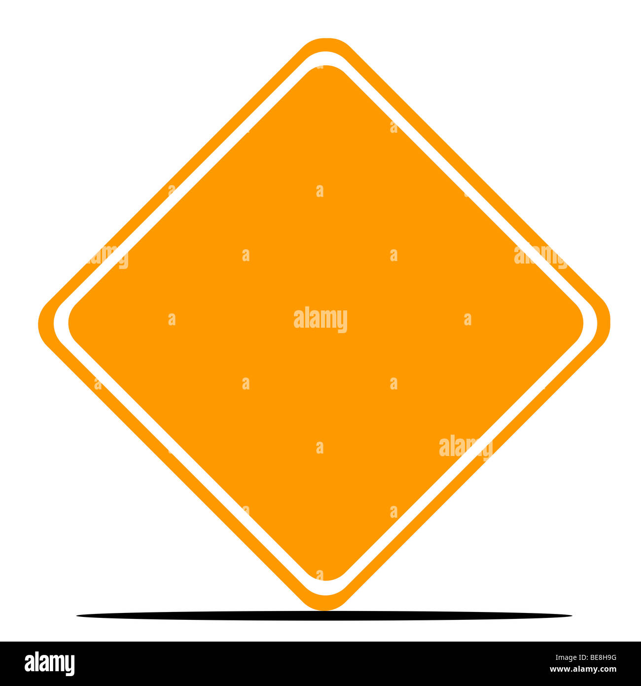 Blank orange diamond road sign isolated on white background Stock Photo ...