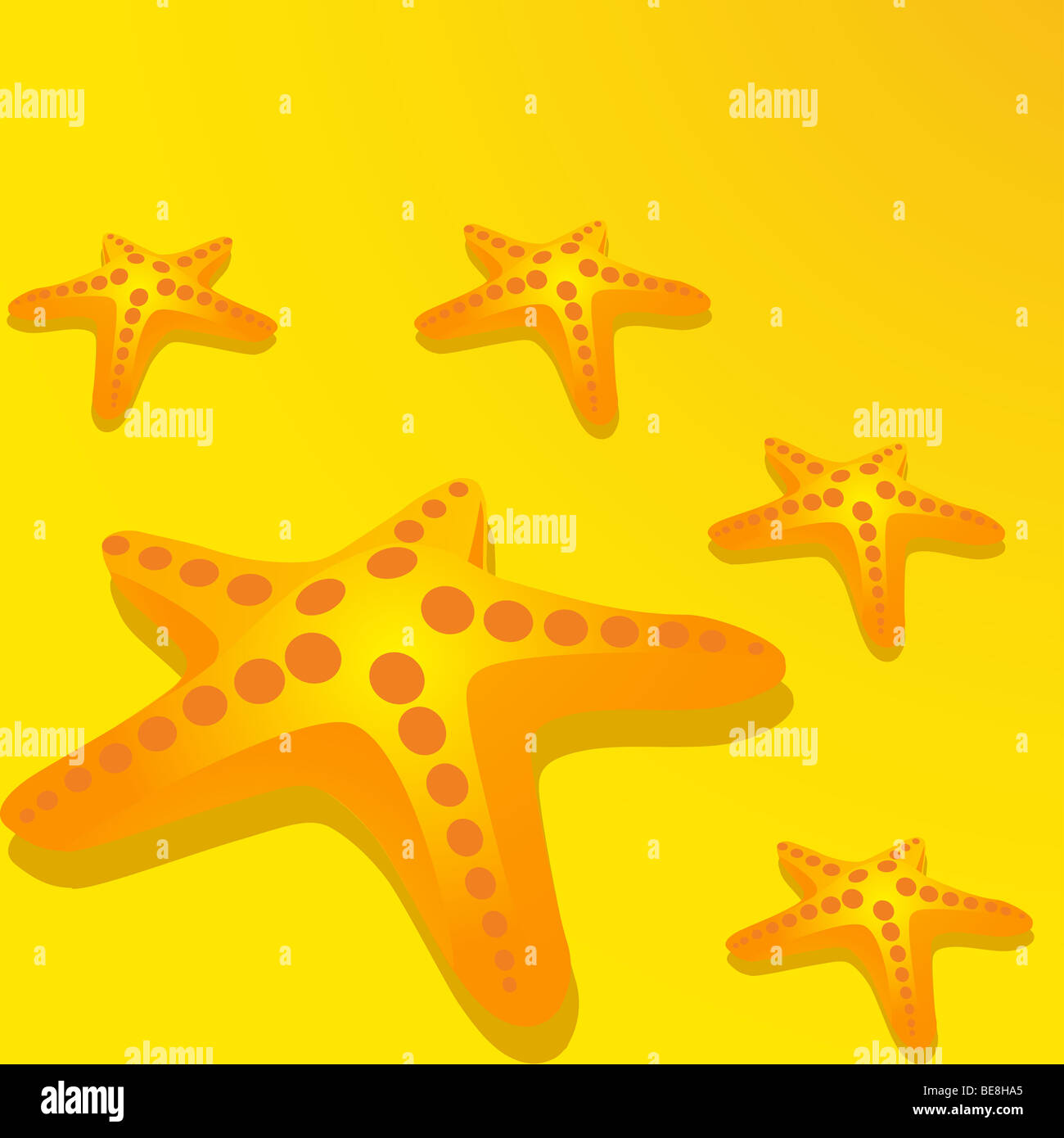 starish on a golden sand background Stock Photo - Alamy