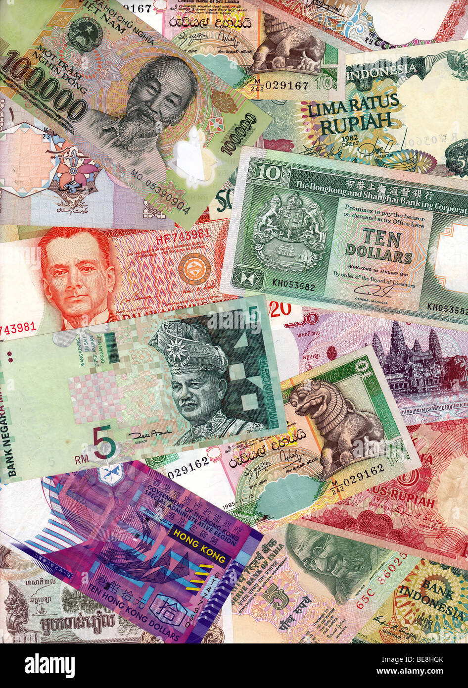 International Currency, Asian Banknotes Stock Photo - Alamy