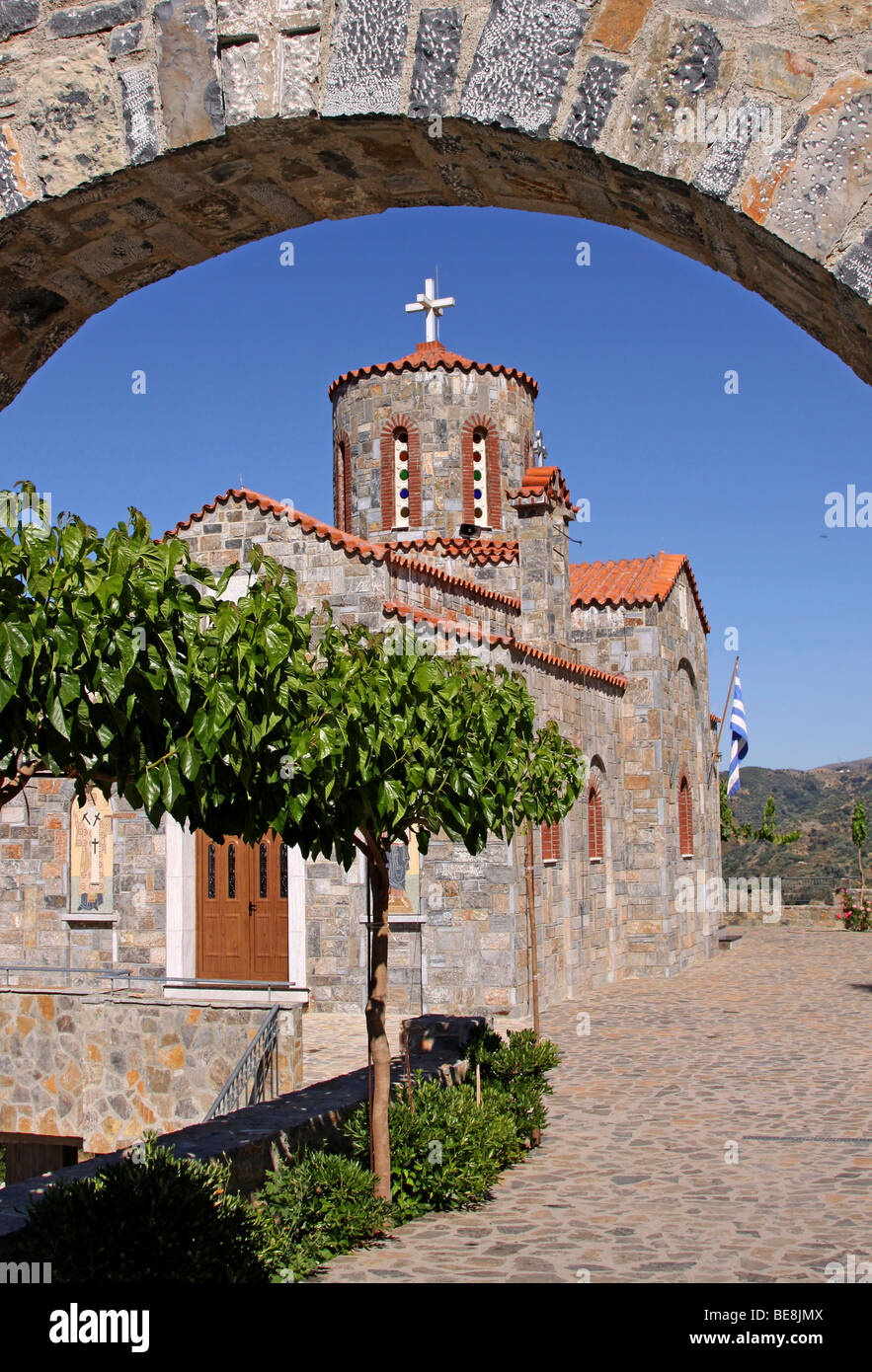 Church, mountain village of Axos, Crete, Greece, Europe Stock Photo - Alamy