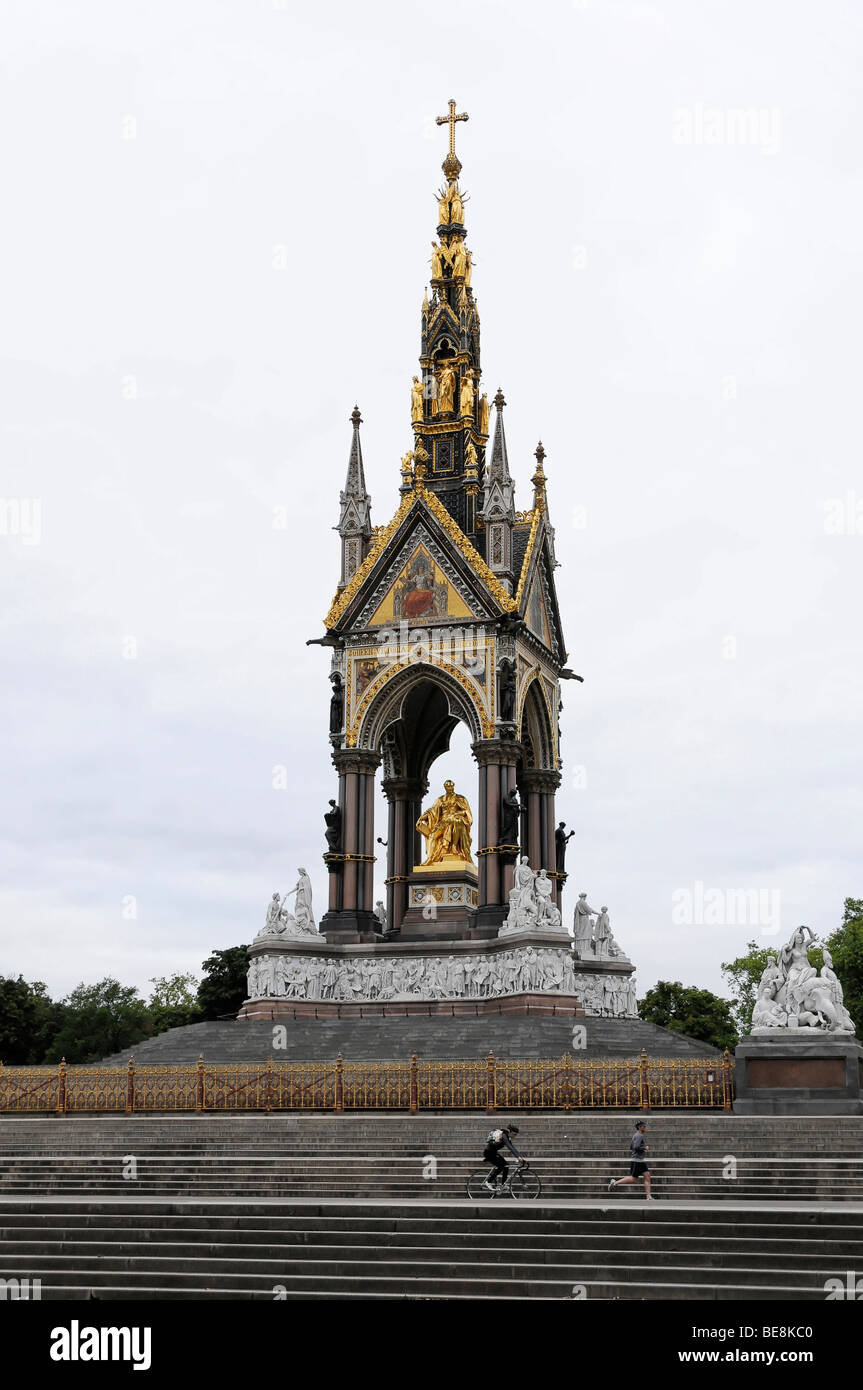 Albert Memorial Monument, golden statue near the Royal Albert Hall ...
